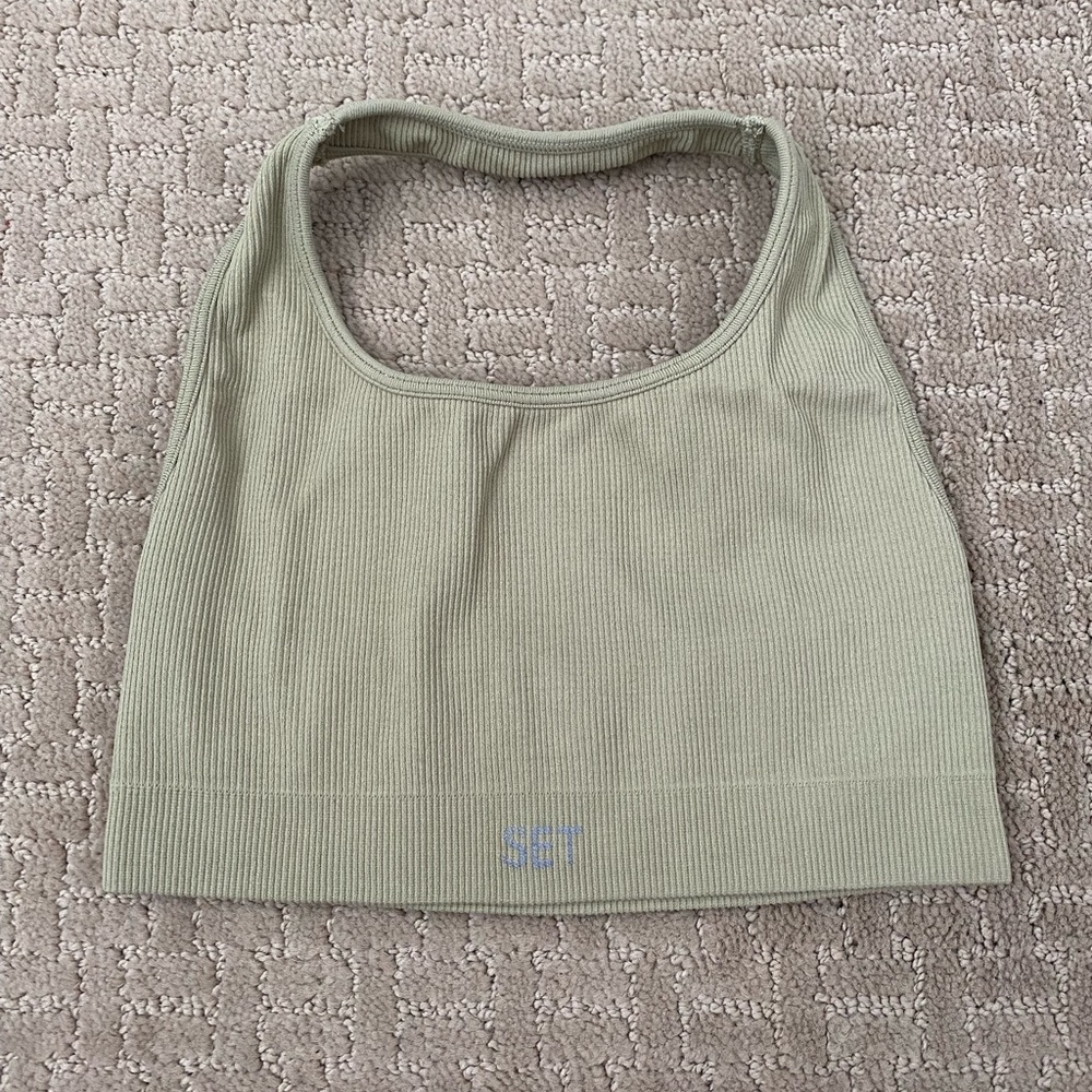 Setactive Set By Madelyn Cline Halter Bra - Sea Grass… - Gem
